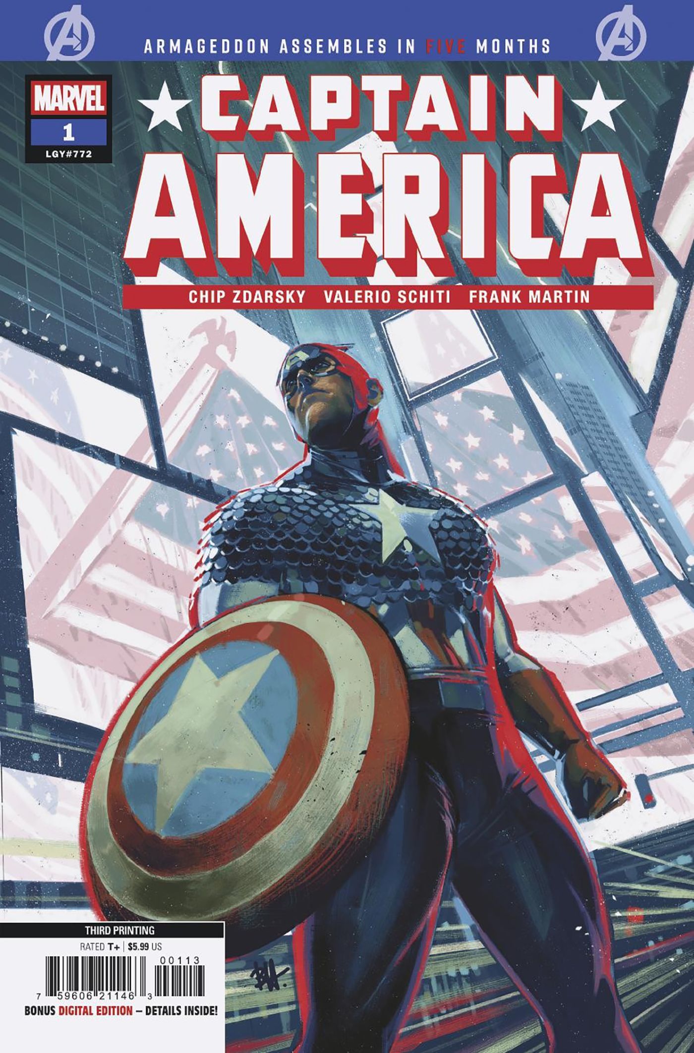 Captain America #1 Ben Harvey 3rd Printing Variant | Fresh Comics