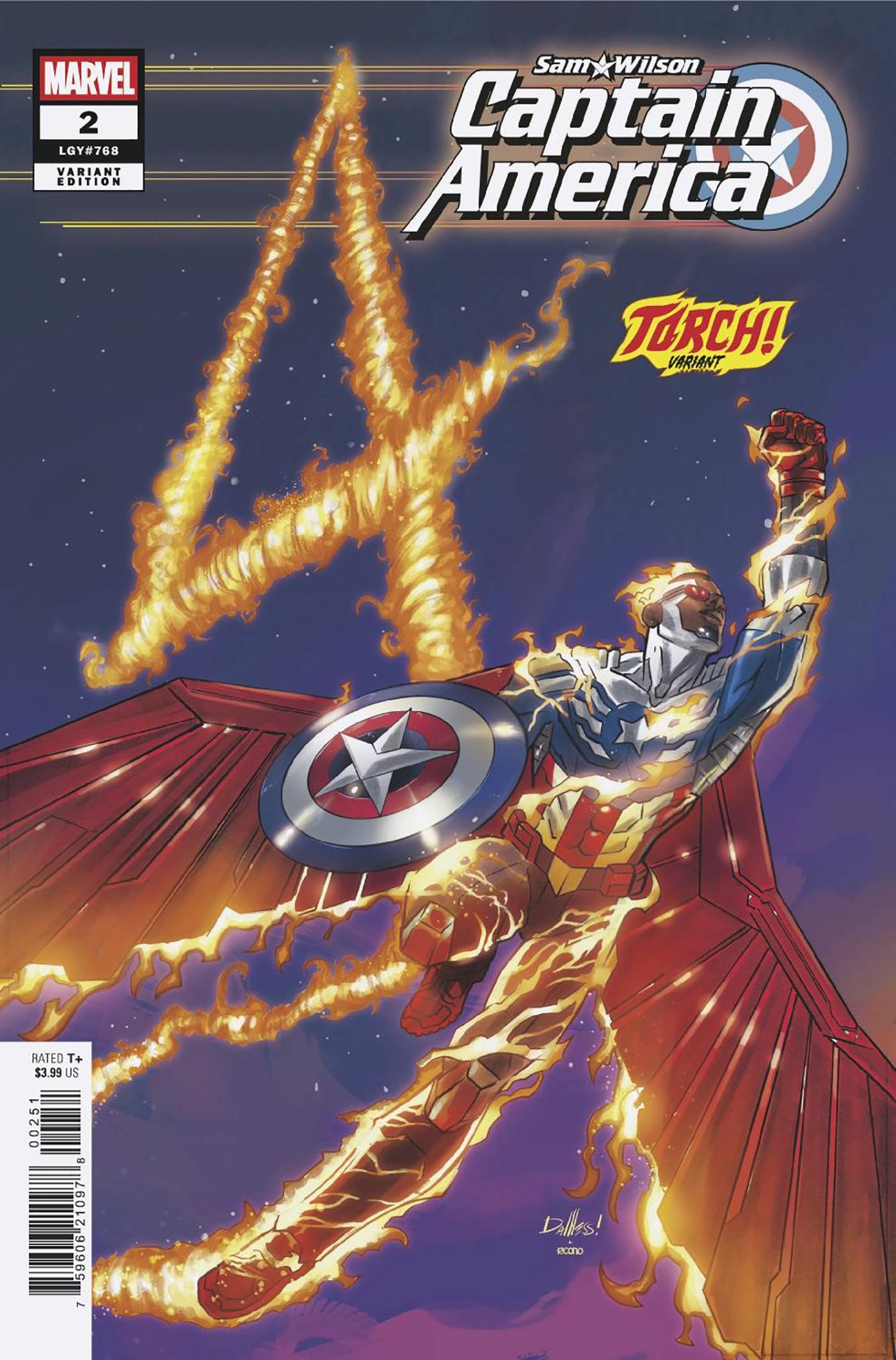 Sam Wilson: Captain America #2 (David Messina Torch Cover) | Fresh Comics