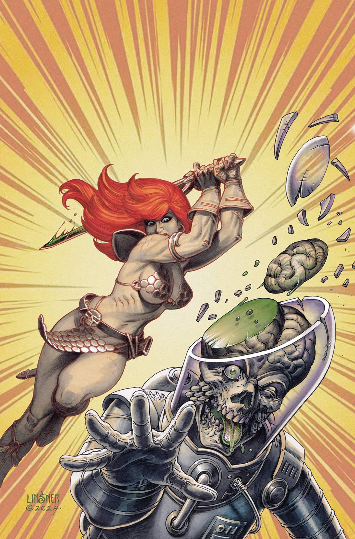 Red Sonja Attacks Mars #2 (Linsner Virgin Cover) | Fresh Comics