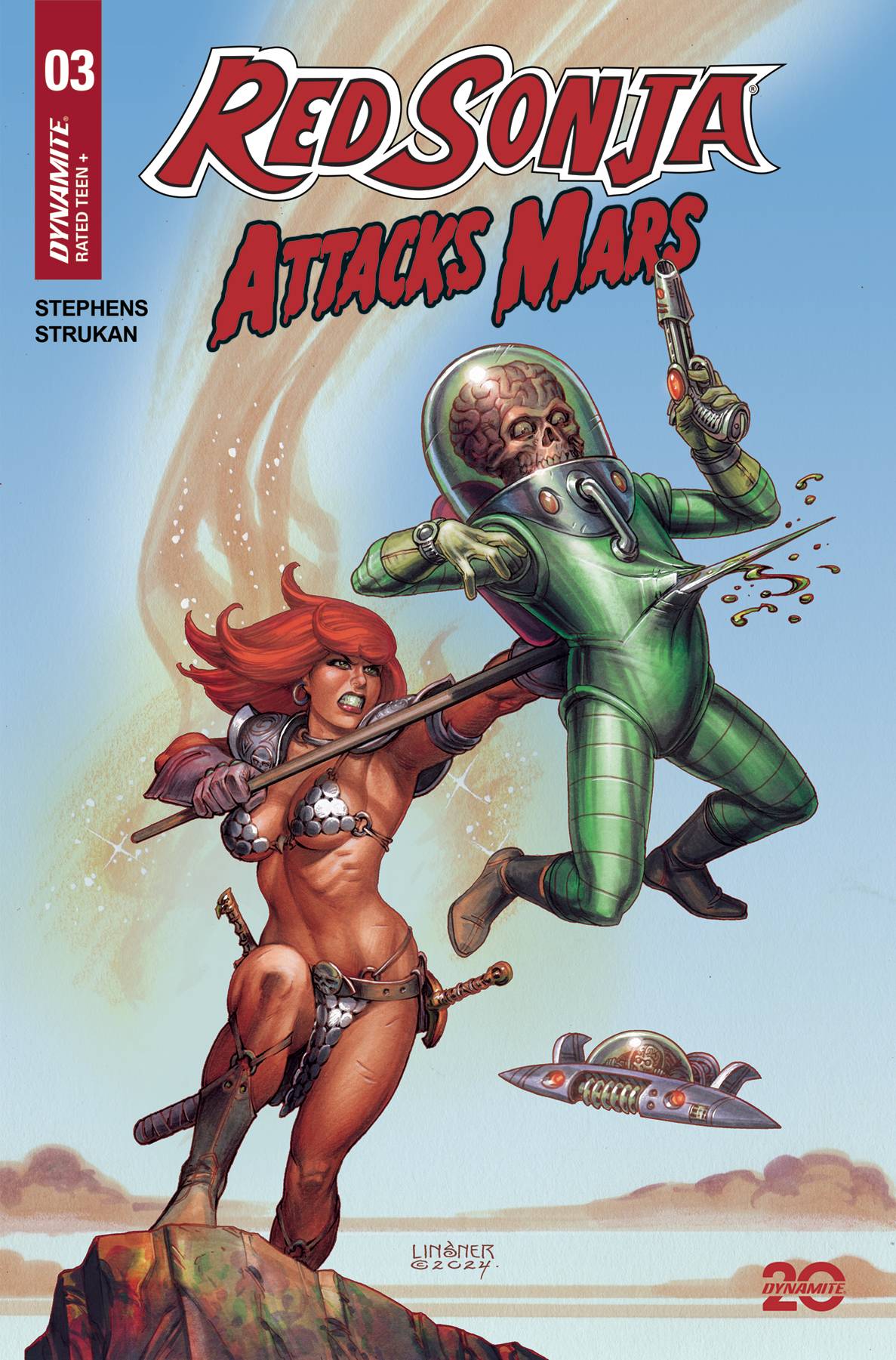 Red Sonja Attacks Mars #3 (Linsner Cover) | Fresh Comics
