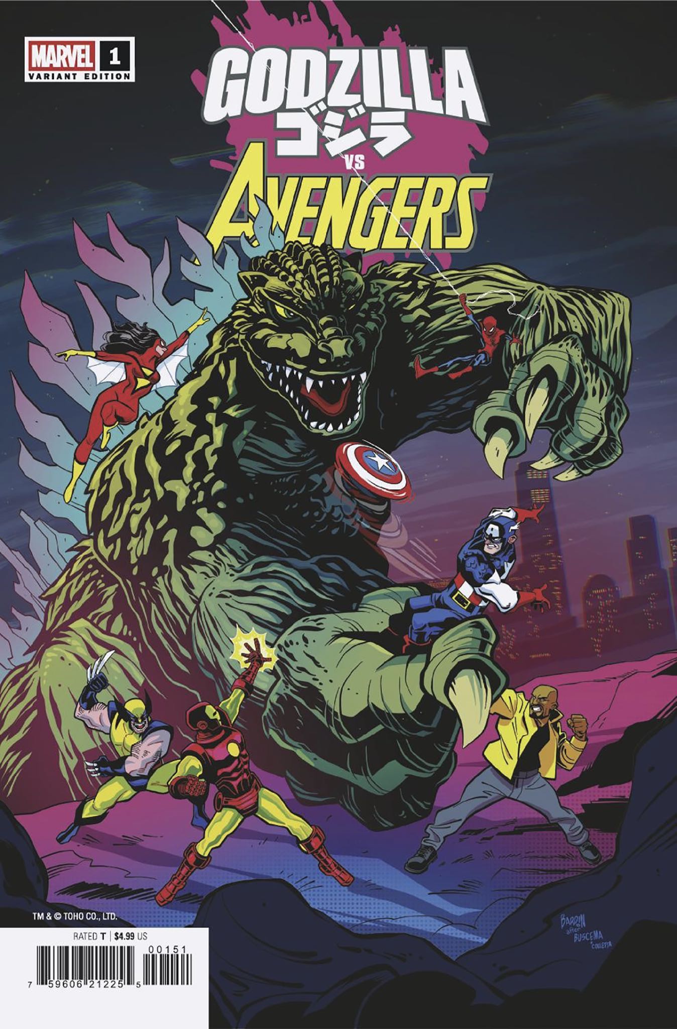 Godzilla vs. Avengers #1 (Dave Bardin Variant Cover) | Fresh Comics