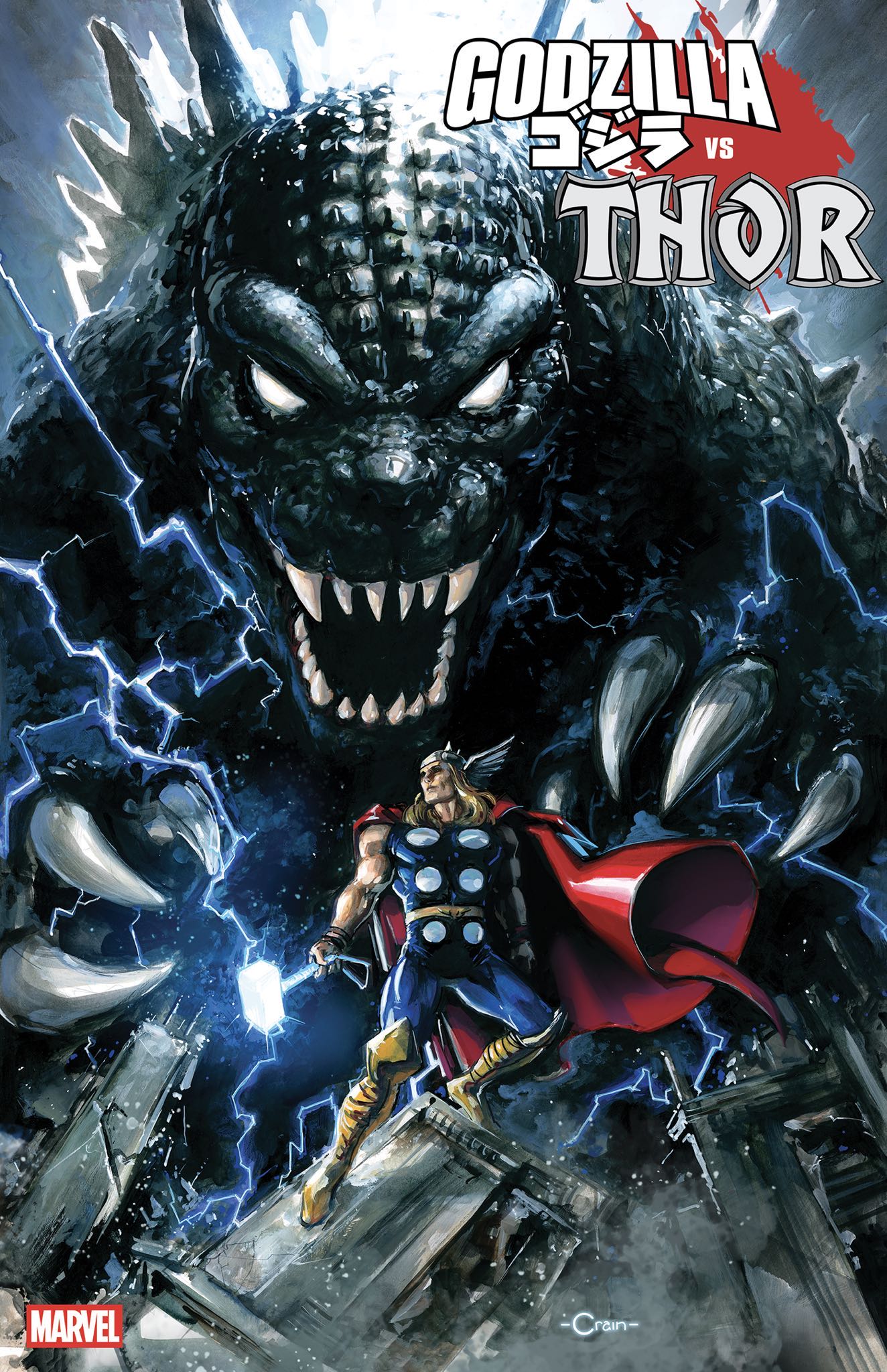 Godzilla vs. Thor #1 (Clayton Crain Variant Cover) | Fresh Comics