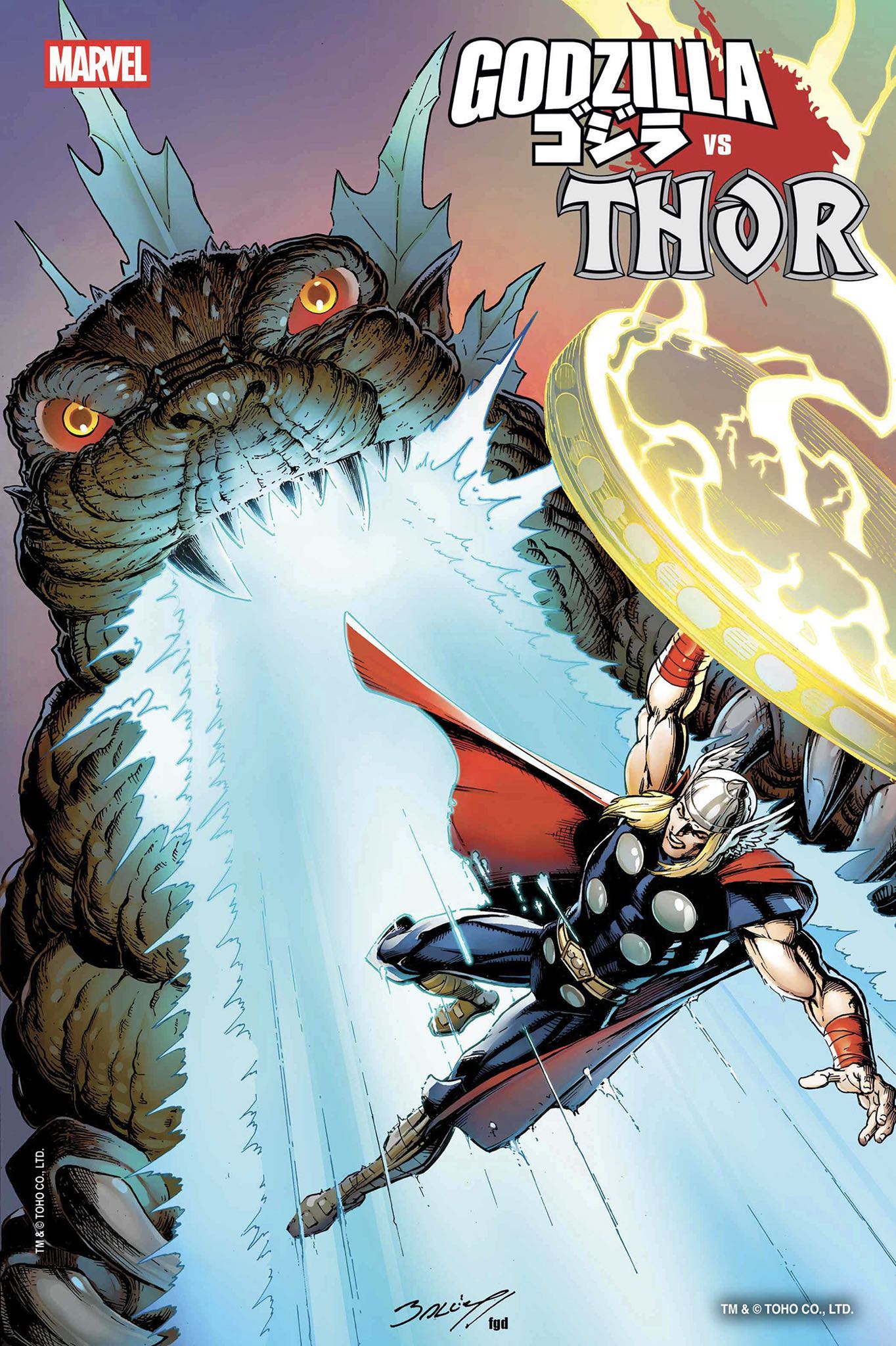 Godzilla vs. Thor #1 (Mark Bagley Foil Variant Cover) | Fresh Comics