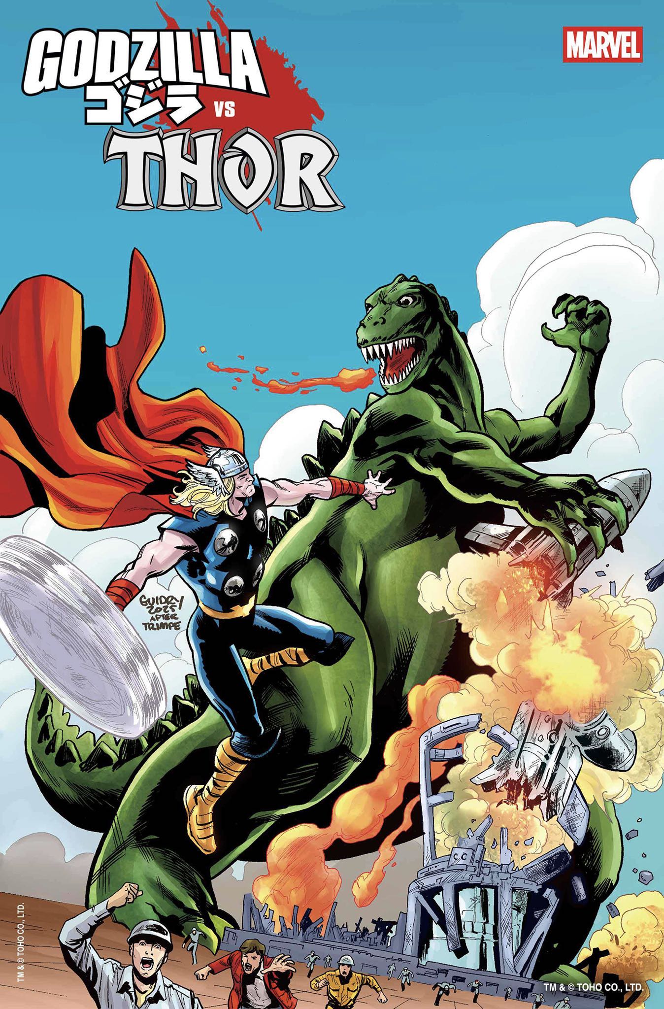 Godzilla vs. Thor #1 (Gavin Guidry Godzilla King Of The Monsters Homage ...