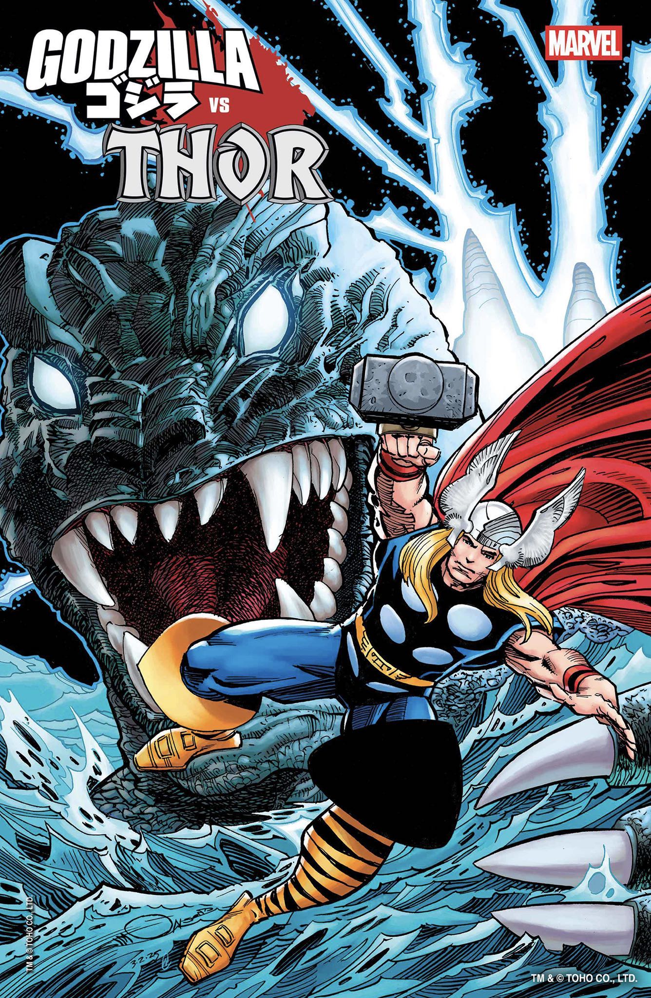 Godzilla vs. Thor #1 (Walter Simonson Variant Cover) | Fresh Comics