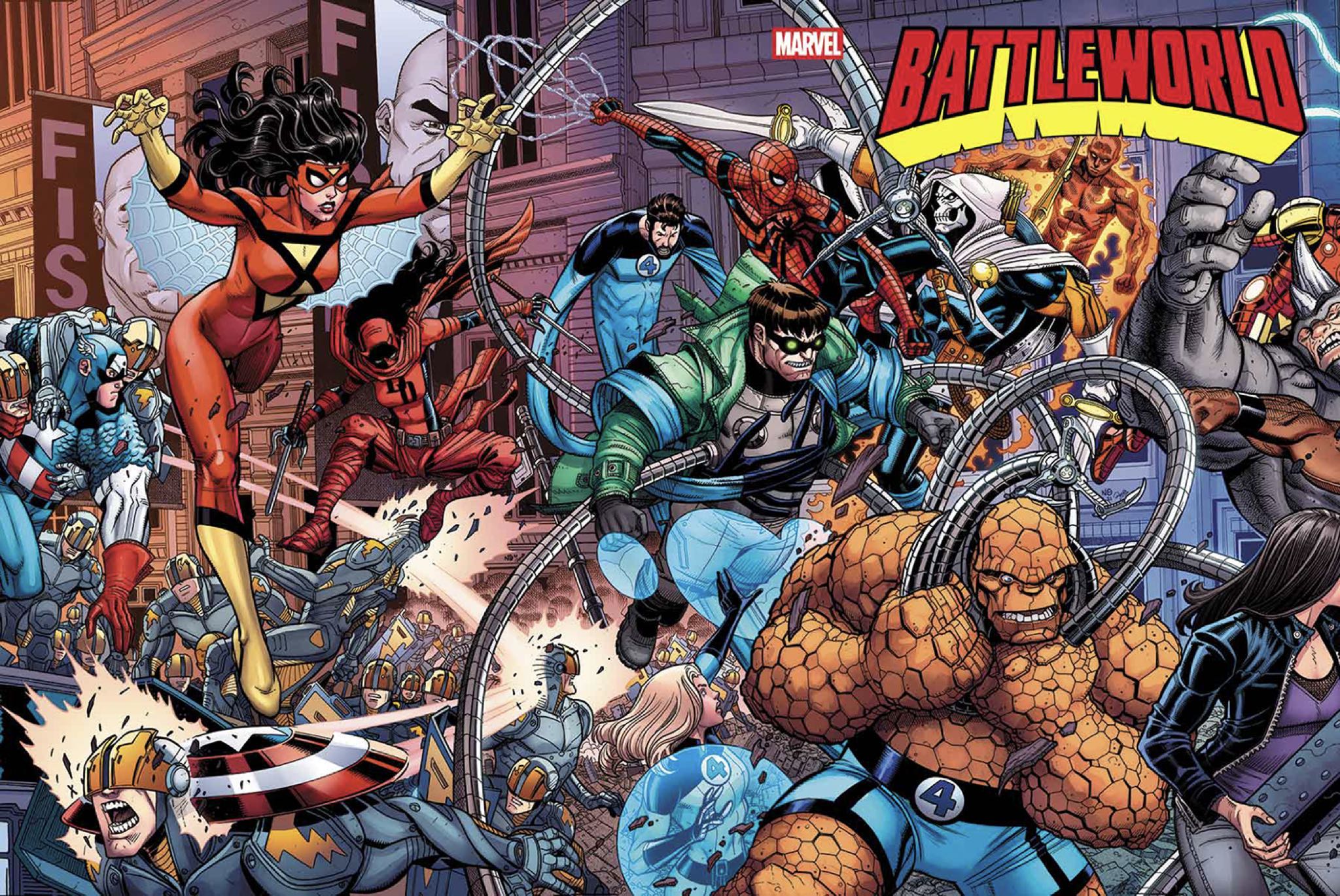 Battleworld #1 (Nick Bradshaw 5-Part Wraparound Connecting Cover ...