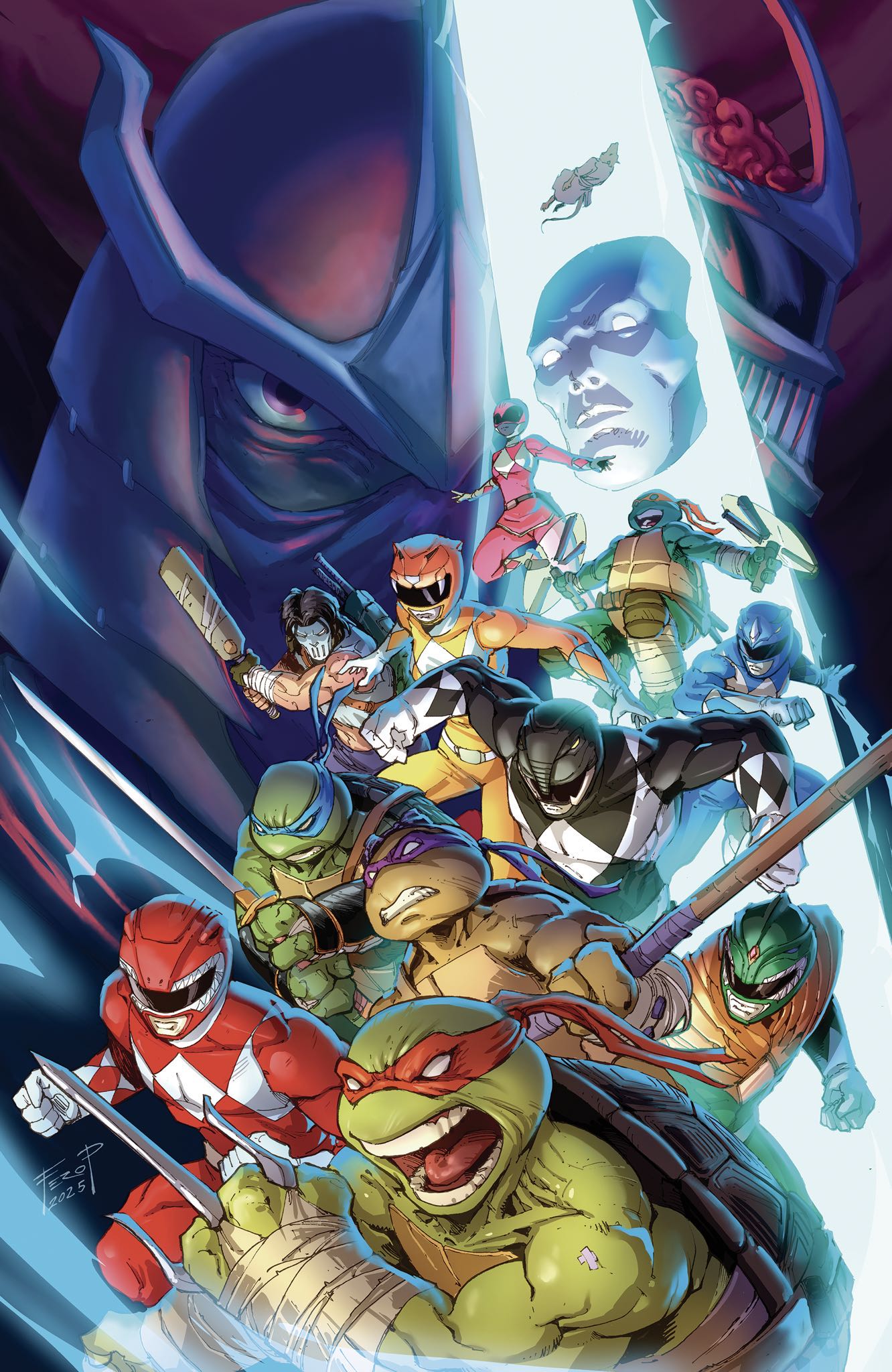 Mighty Morphin Power Rangers / Teenage Mutant Ninja Turtles III #2 (1:100 Foil Pe Cover) | Fresh ...